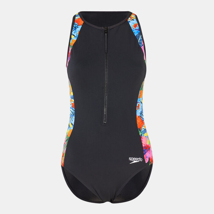 Womens Panel One Piece Swimming Hydrasuit Black Speedo In Ksa Sss