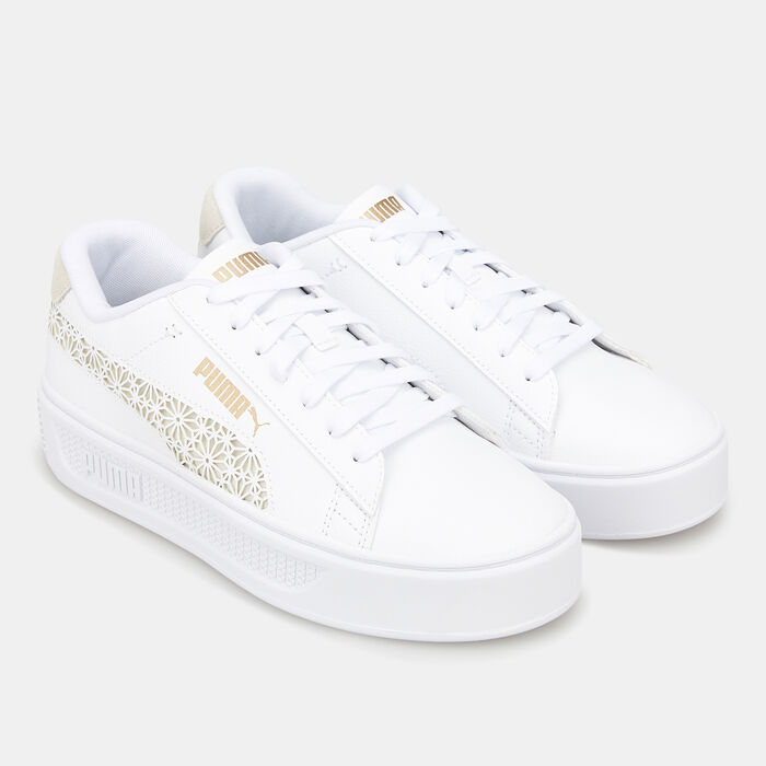 Shop PUMA Women's Smash Platform V3 Laser Cut Shoe White Online in KSA -SSS