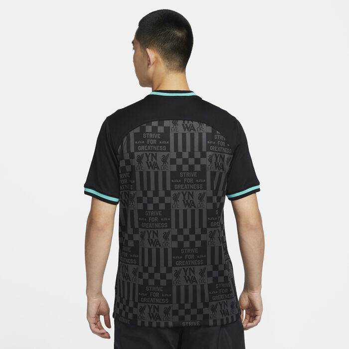 Shop Nike Men's Liverpool F.C. Stadium LeBron Dri-FIT Replica Football Shirt Black Online in KSA ...